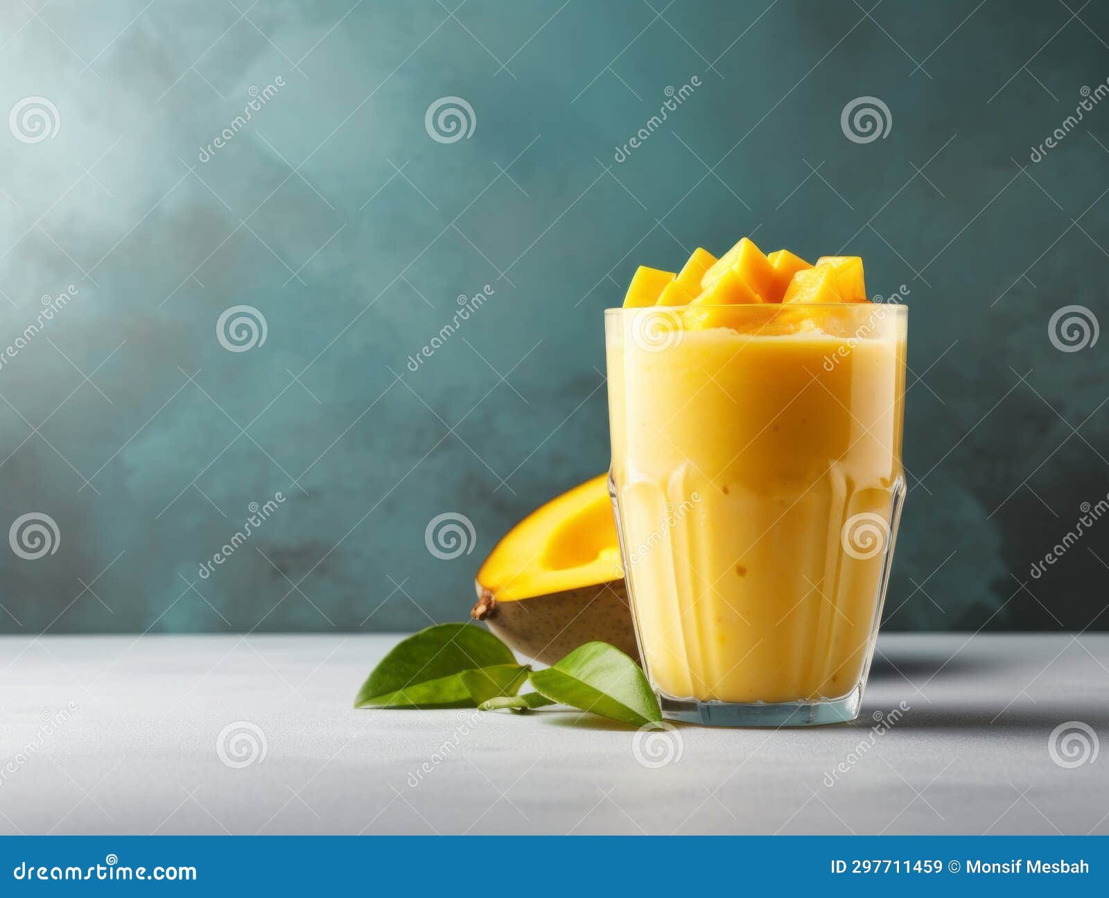 Vibrant Mango Smoothie: an Exotic Burst of Taste on a Subtle Gray ...