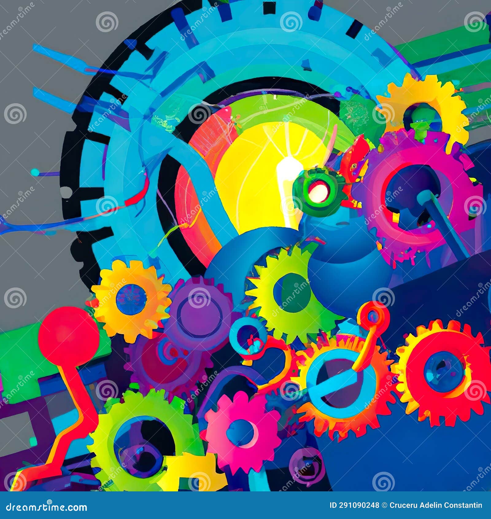 Vibrant mechanical vector stock illustration. Illustration of symmetry ...