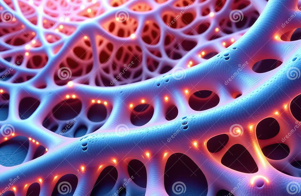 Vibrant Mesh Structure with Illuminated Nodes in Abstract Design. AI ...