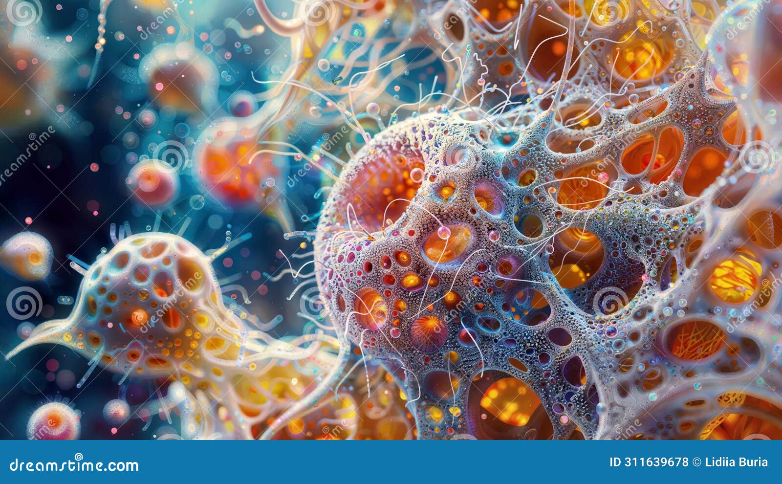 Cosmic Cells: Where Science Meets Art in Microscopic Beauty, Generative ...