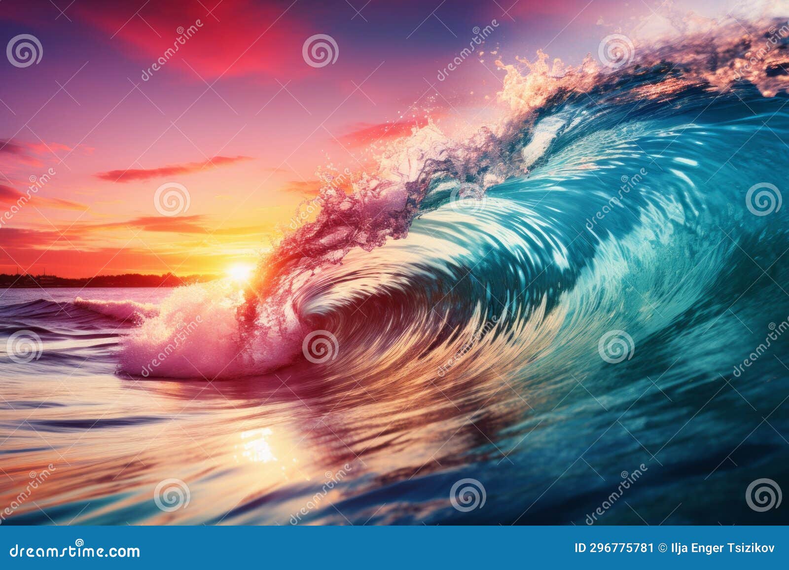 Vibrant and Mesmerizing Ocean Wave Breaking and Cascading Gracefully ...