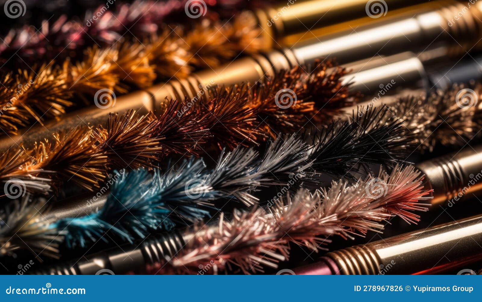 Vibrant Metallic Feather Collection in a Row, Sharp Luxury Design ...