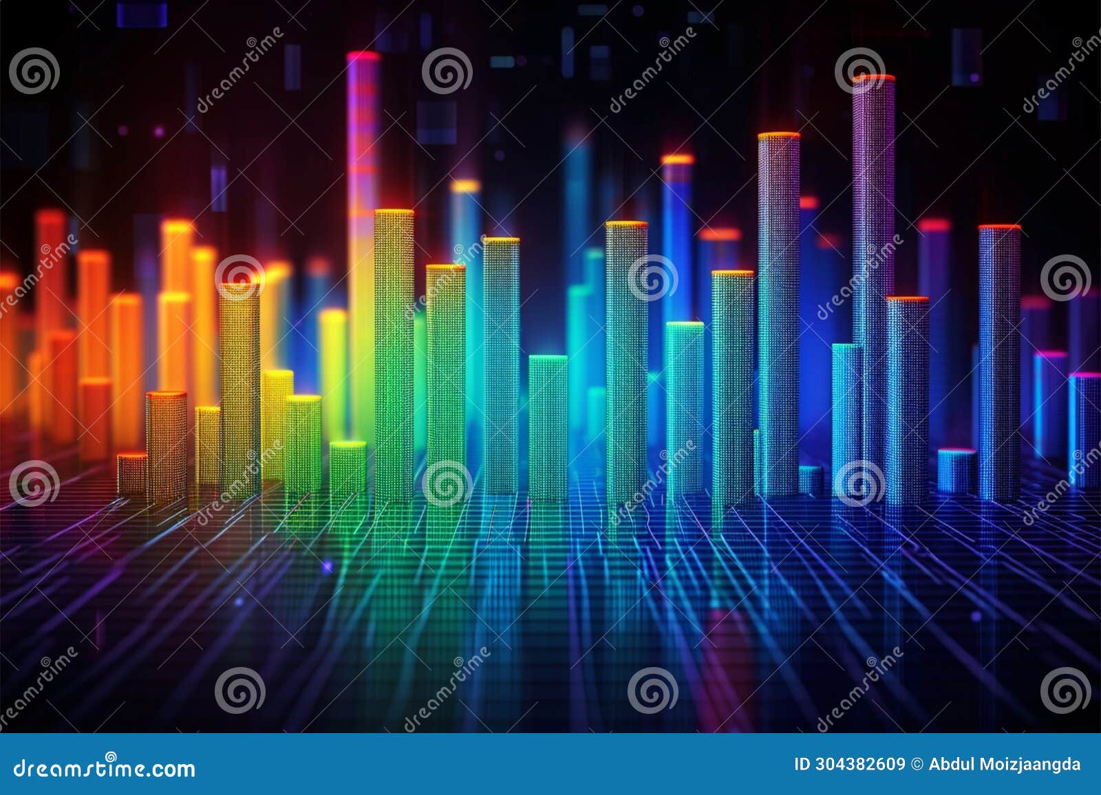 Vibrant Metrics Abstract Bar Chart Showcases Colorful Bars on Darkness ... Vibrant Metrics Abstract Bar Chart Showcases Colorful Bars on Darkness ...
