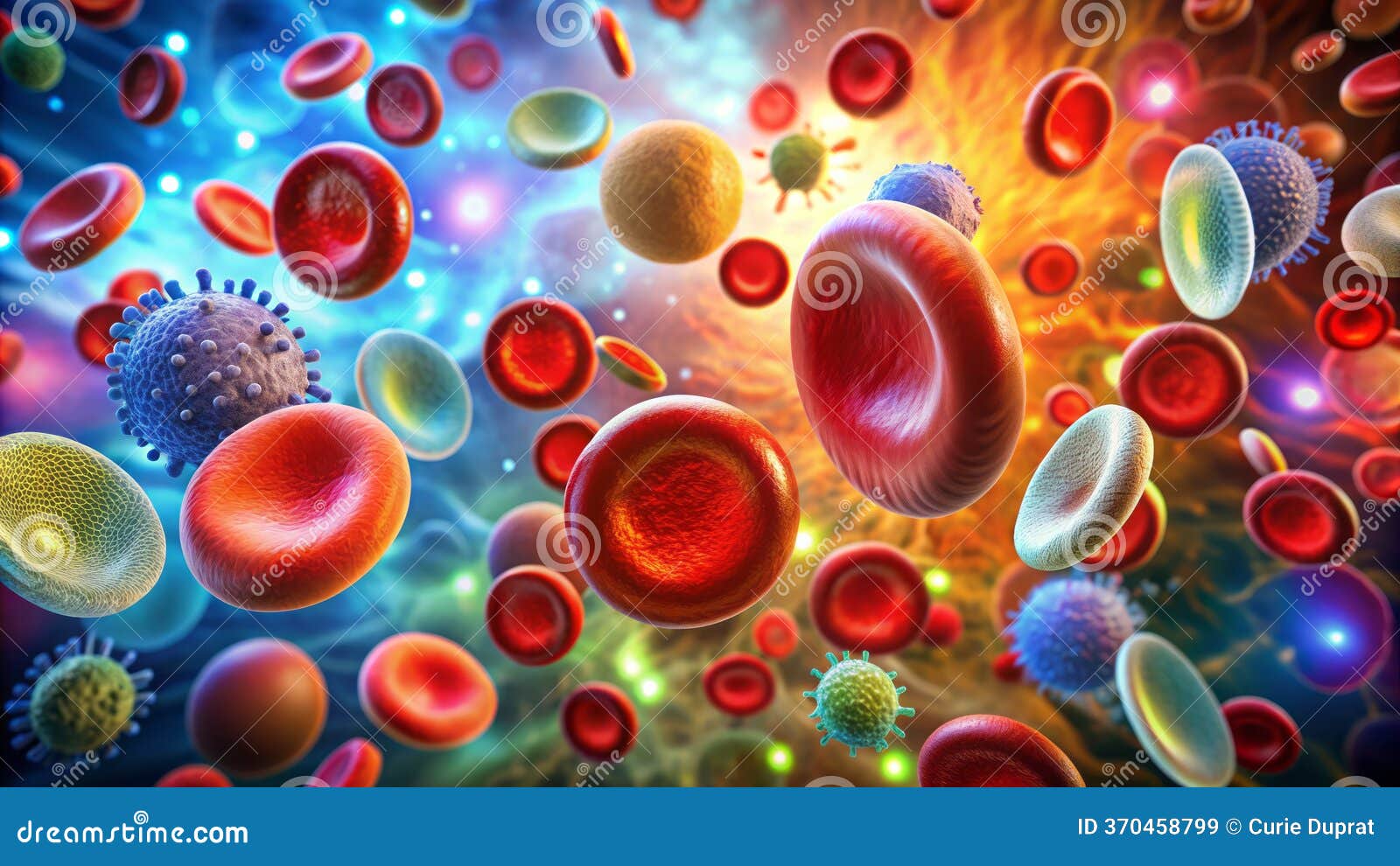 Components Of Blood Circulating Inside Blood Vessel Stock Illustration ...