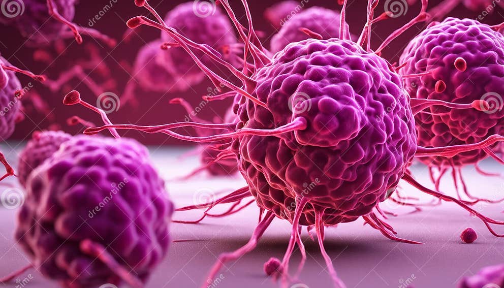 Vibrant Microscopic Life - a Closer Look at Bacteria Stock Illustration ...