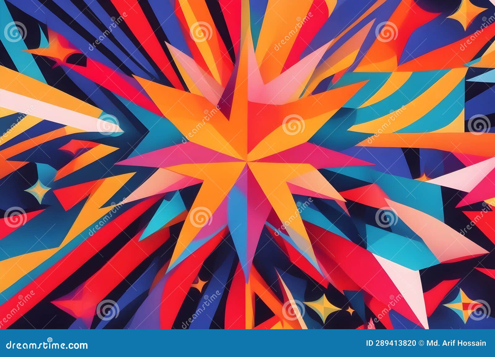 A Starburst Pattern of Abstract Shapes Generated by Ai Stock ...