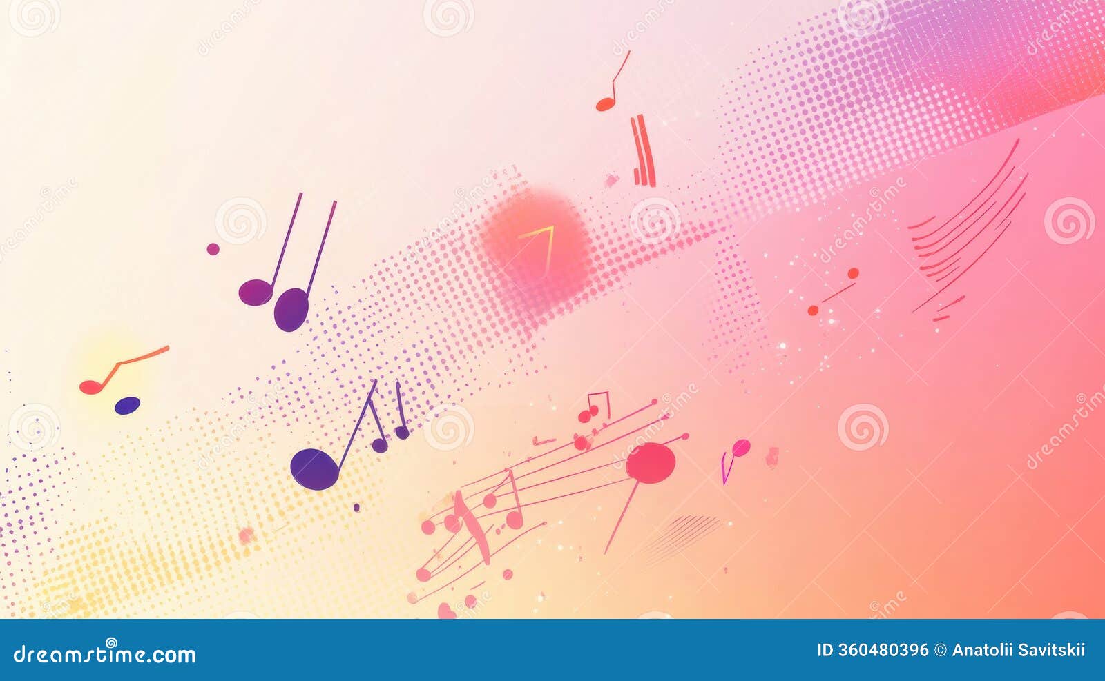 Vibrant Minimalist Background Featuring K Pop Elements with Music Notes ...