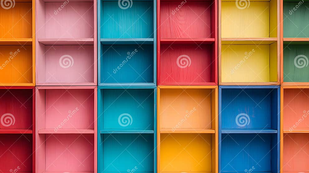 Vibrant Modular Shelving Unit: Adjustable Compartments for Creative ...