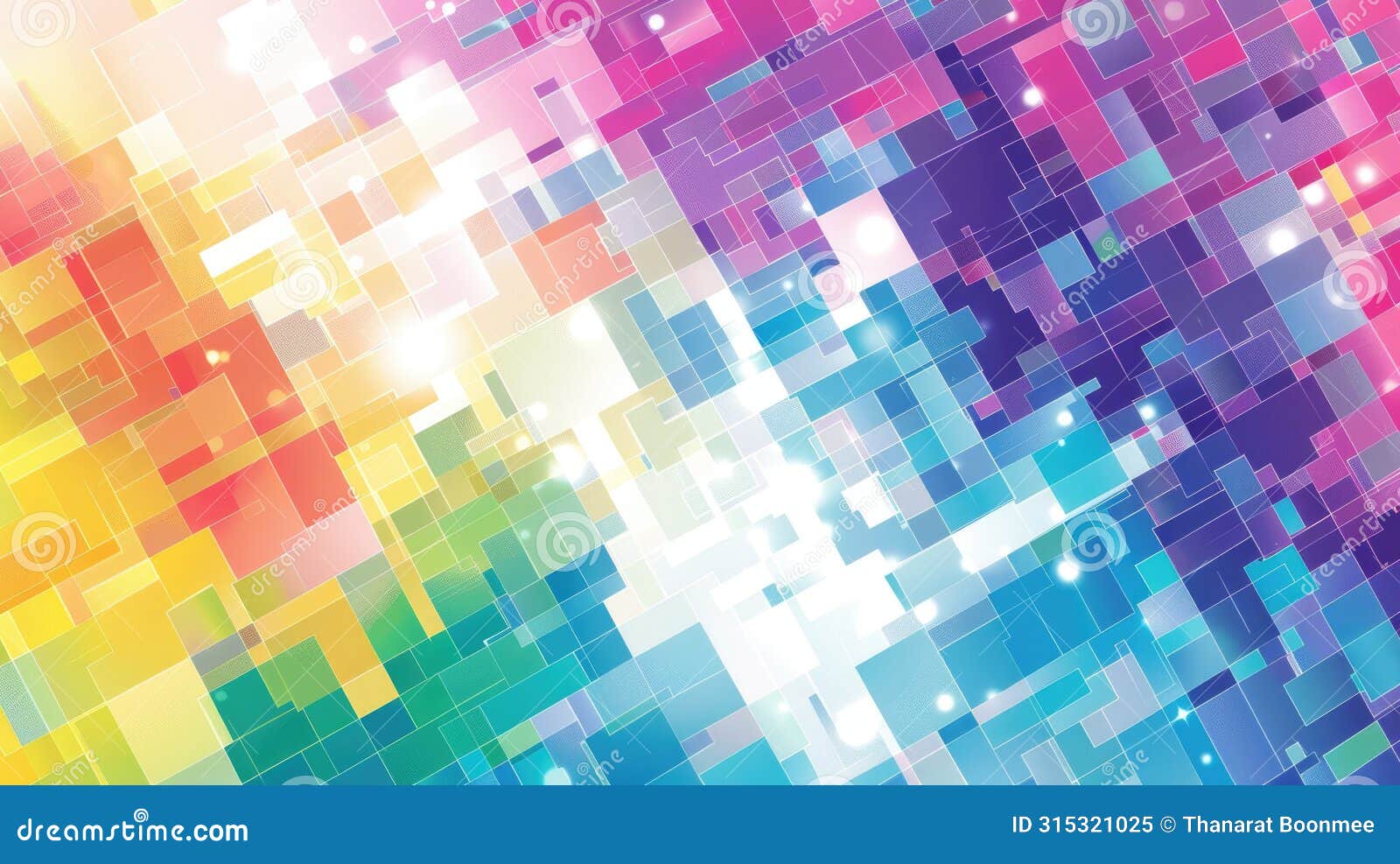 Vibrant Mosaic of Abstract Pixels Forms a Colorful Backdrop with a ...