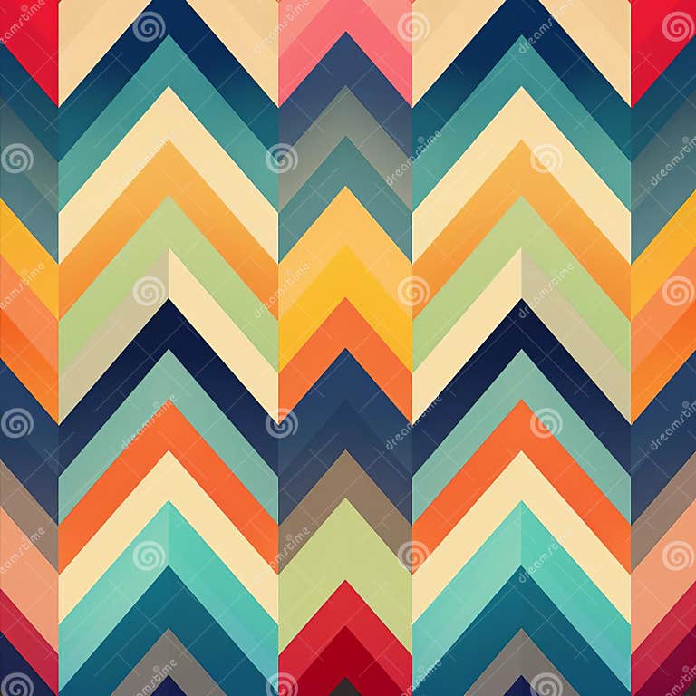 Vibrant Multi-colored Chevron Pattern Design with Diverse Hues Stock Illustration - Illustration ...