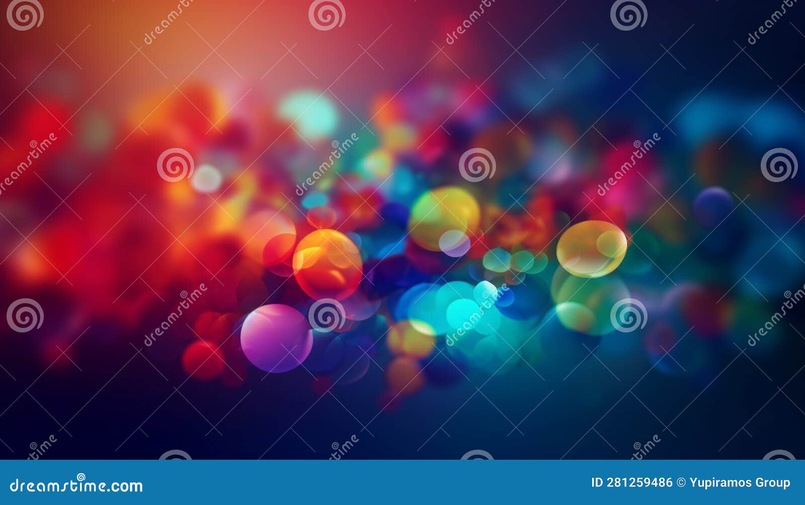 Vibrant Multi Colored Circle Pattern Illuminated with Bright Glowing ...