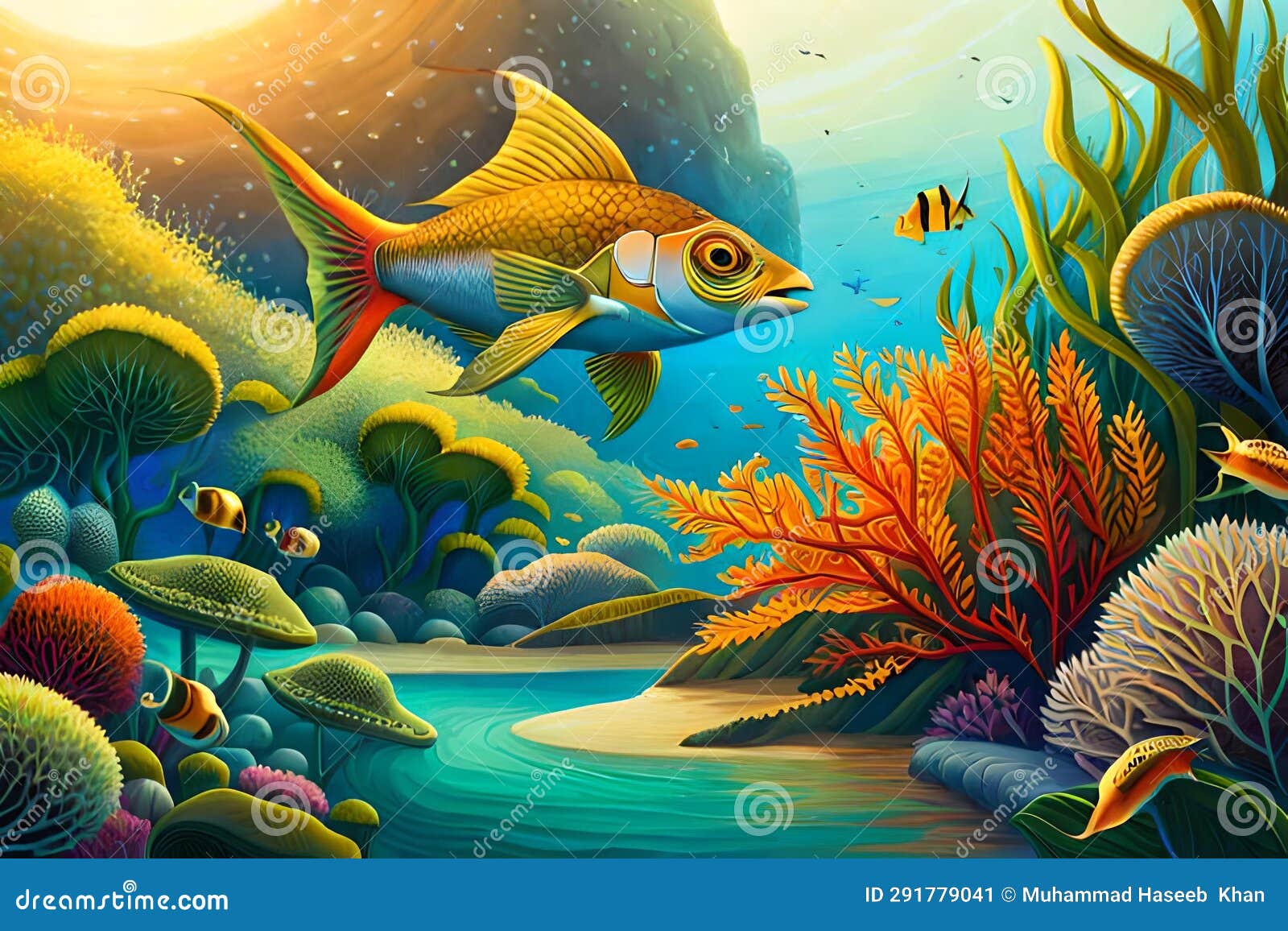 A Vibrant, Multi-colored Coral Reef Teeming with Exotic Fish and Marine ...