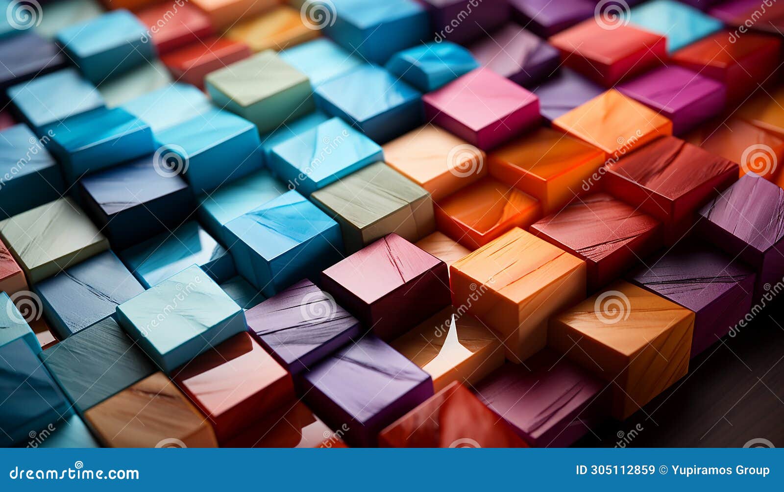 A Vibrant, Multi Colored Cube Stack Stands Out in a Crowd Generated by ...