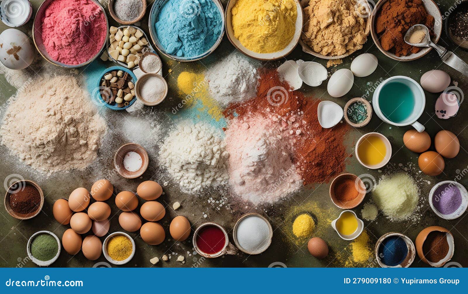 Vibrant Multi Colored Dough, Homemade with Turmeric, Ready for Baking ...