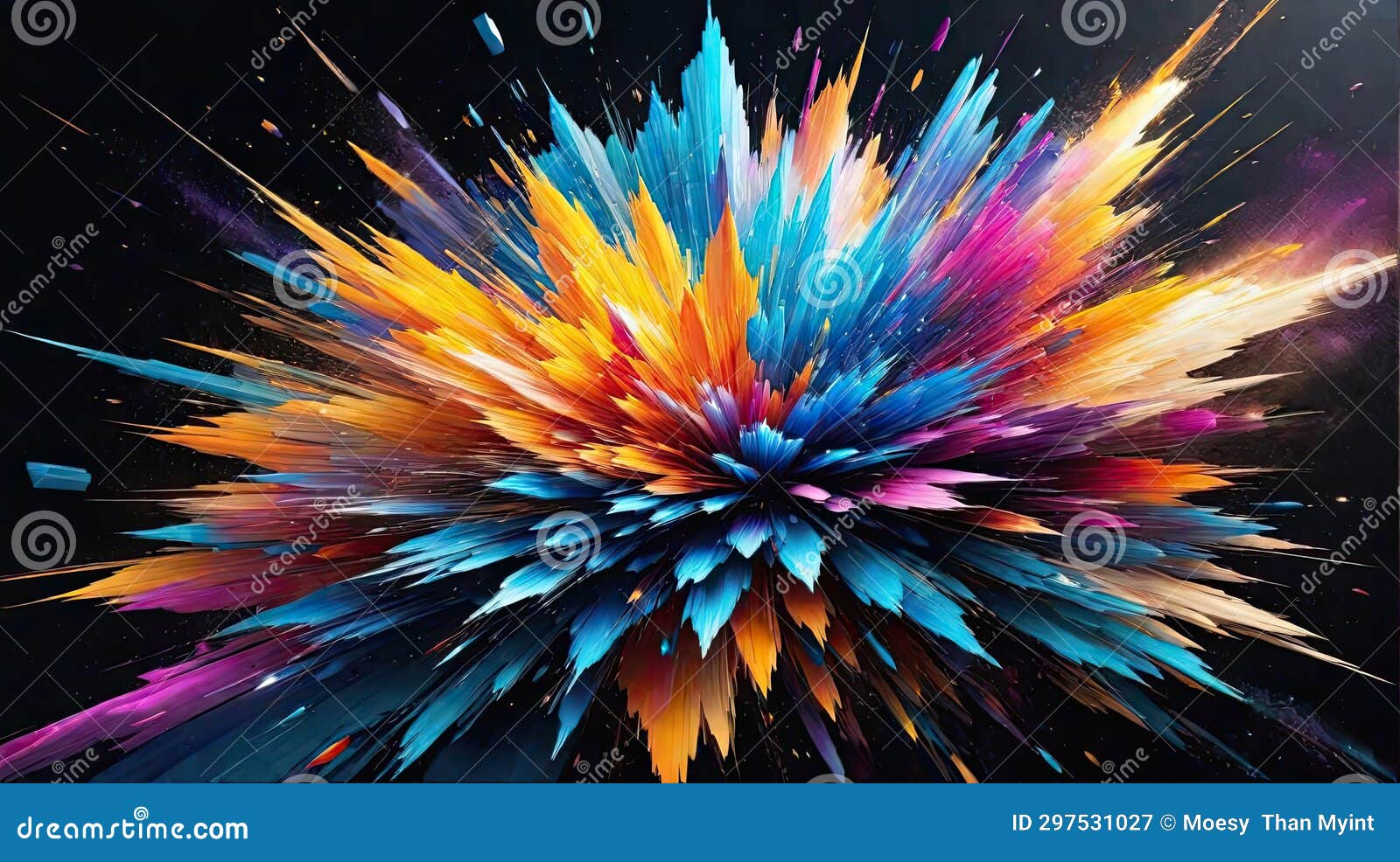 Vibrant Multi-Colored Particles Explosion, Abstract Art Background ...