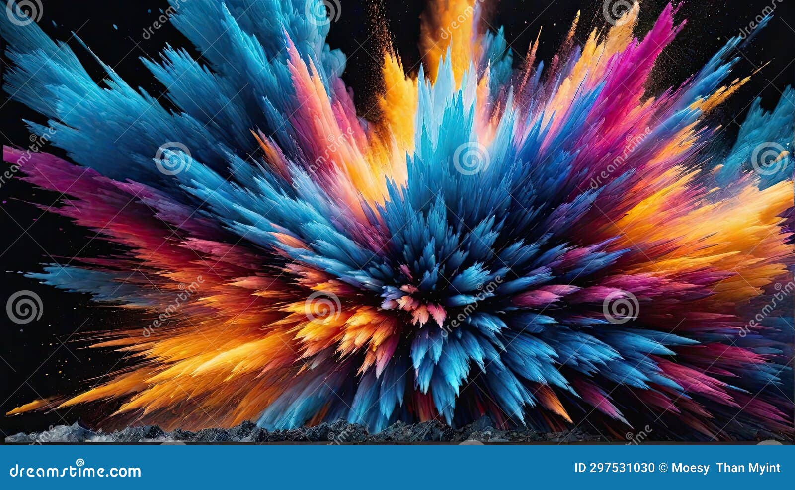 Vibrant Multi-Colored Particles Explosion, Abstract Art Background ...