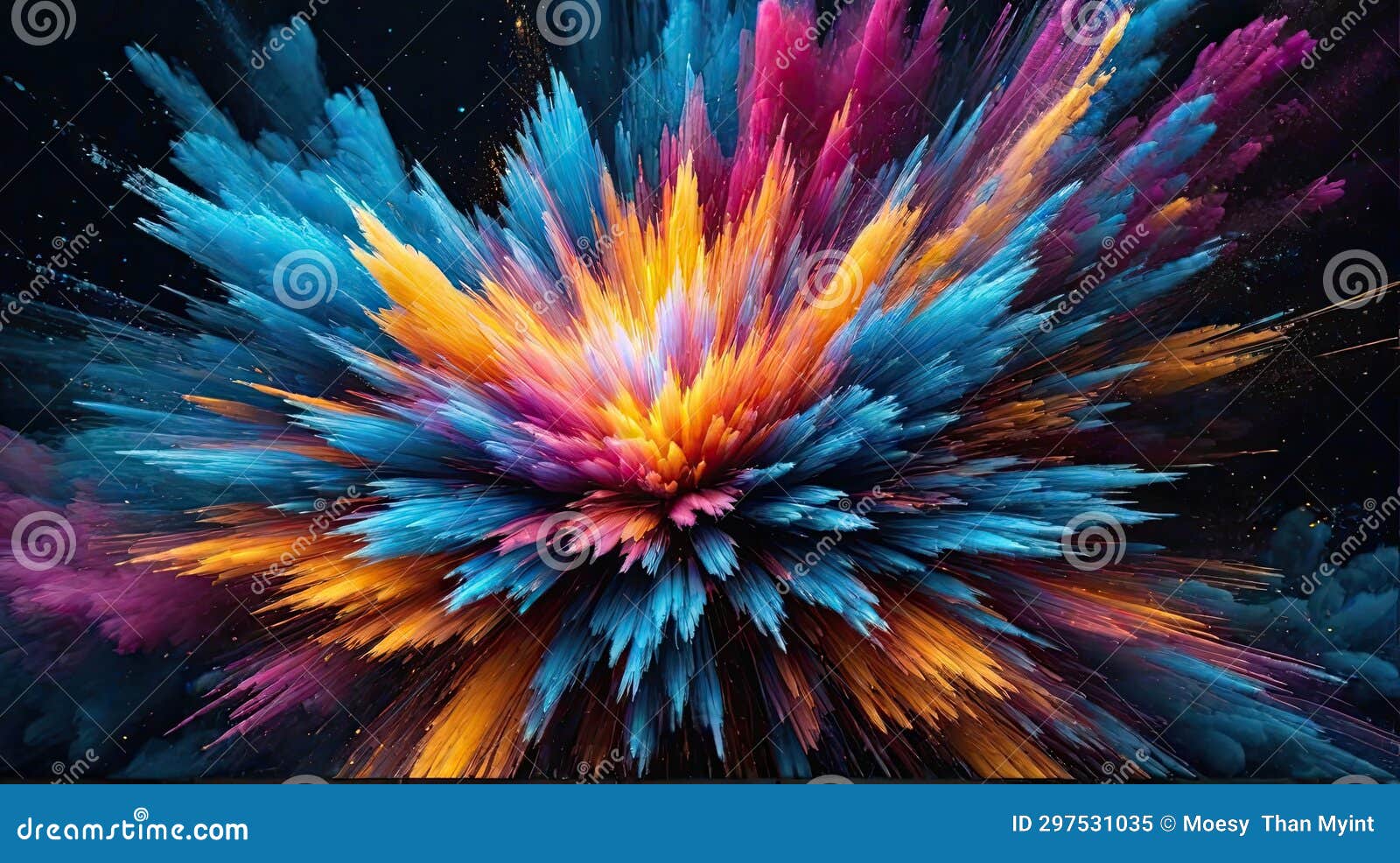 Vibrant Multi-Colored Particles Explosion Stock Illustration ...