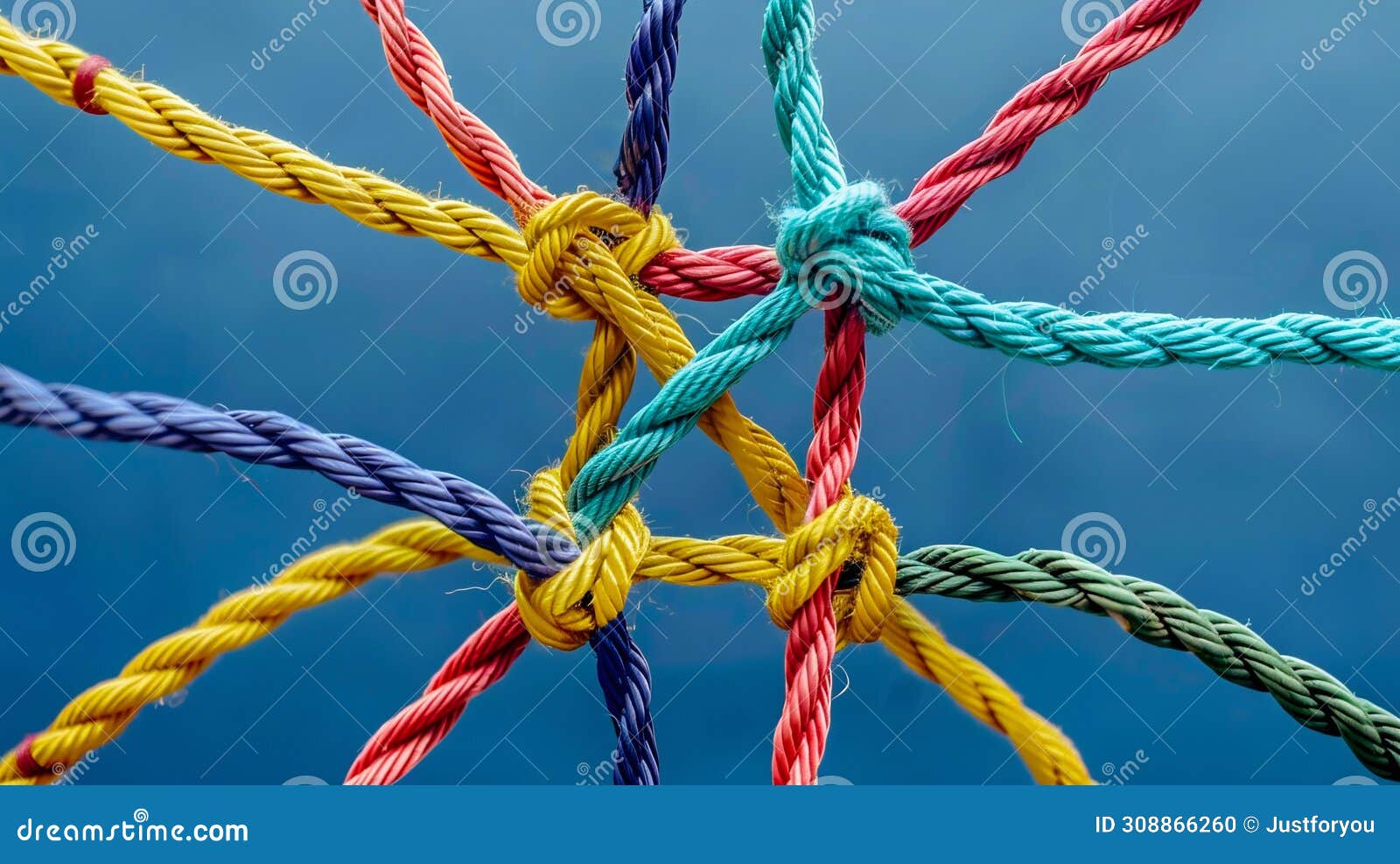 Vibrant Multi-Colored Ropes Tied in a Complex Knot. Generative Ai Stock ...