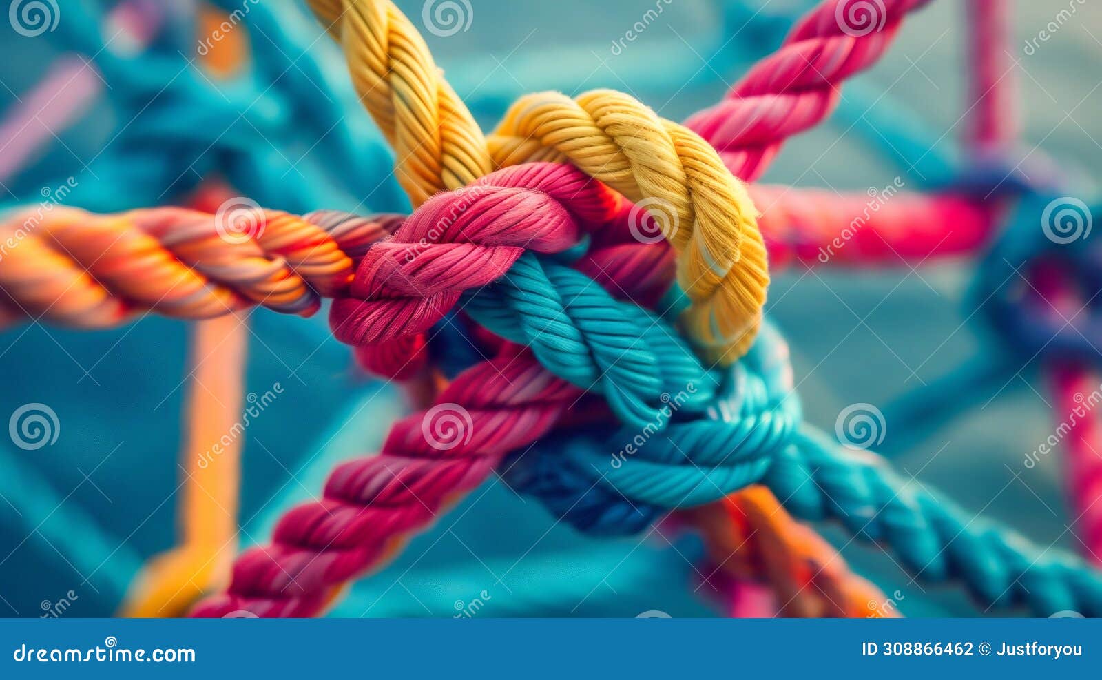 Vibrant Multi-Colored Ropes Tied in a Complex Knot. Generative Ai Stock ...
