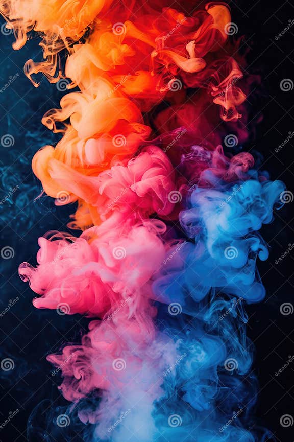 Vibrant Multi Colored Smoke Floating in the Air. Suitable for Various ...