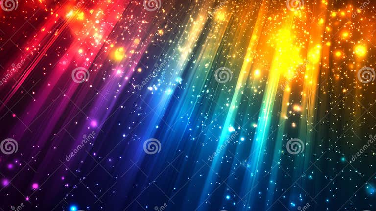 Vibrant Multicolor Abstract Background with Neon Rays and Glowing Lines ...