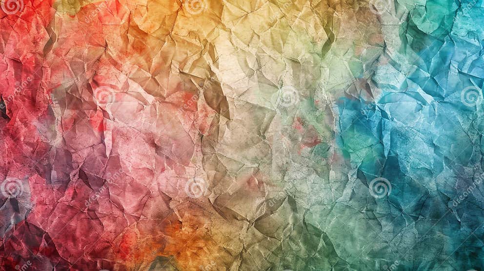 Vibrant Multicolor Abstract Gradient Pattern on Crumpled Paper Texture ...