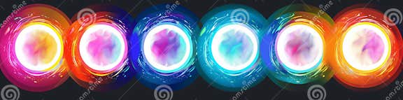 Vibrant Multicolor Glow Neon Light Soft Blend Rainbow Gradient Frames ...