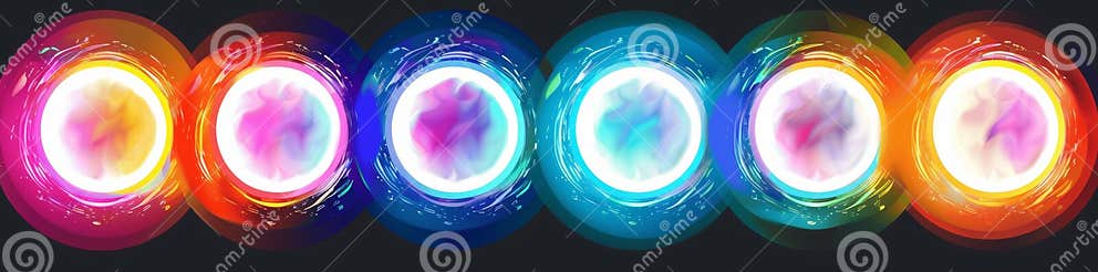 Vibrant Multicolor Glow Neon Light Soft Blend Rainbow Gradient Frames ...