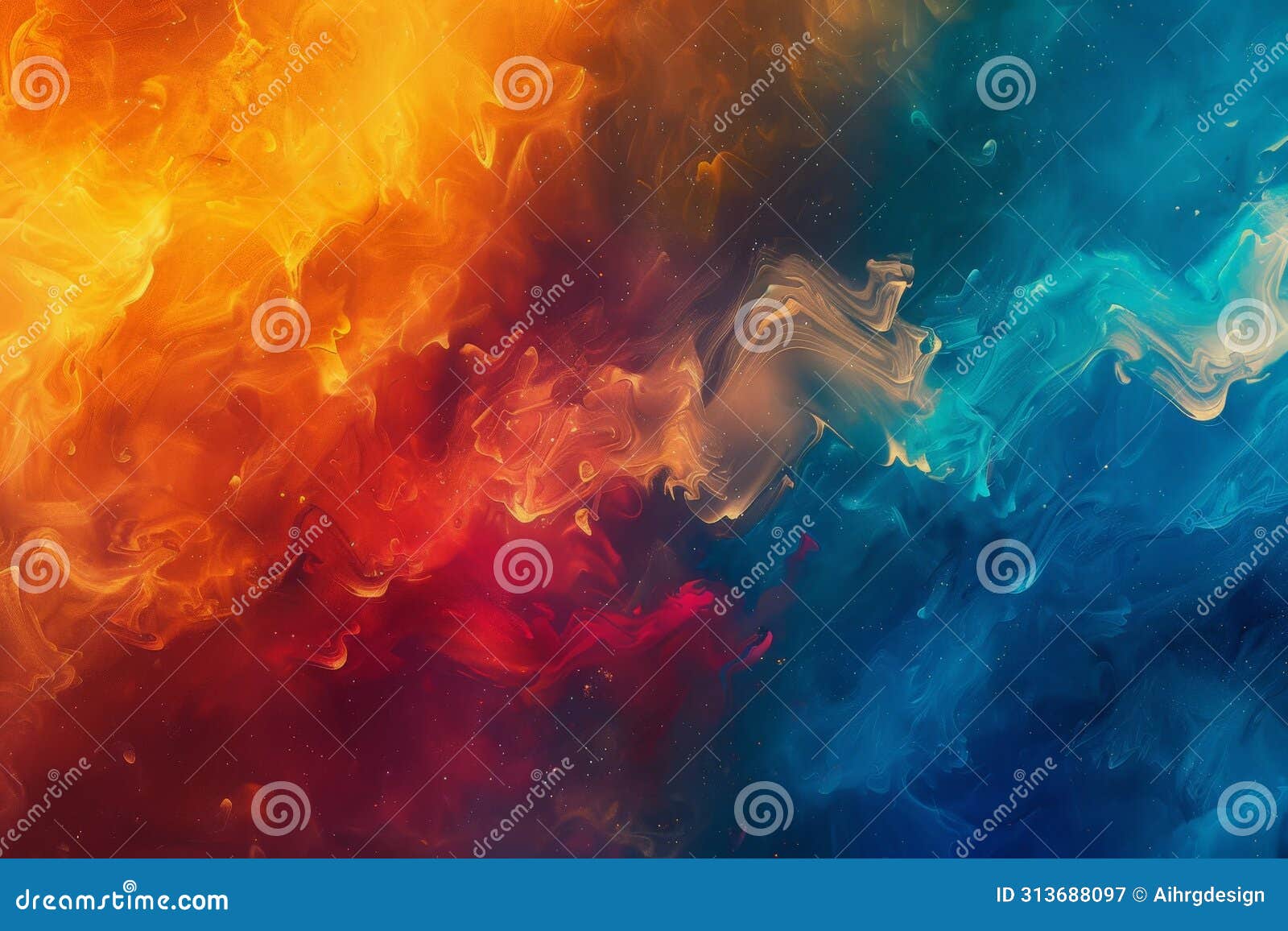 Rainbow Rhapsody a Symphony of Smoke and Color Stock Illustration ...