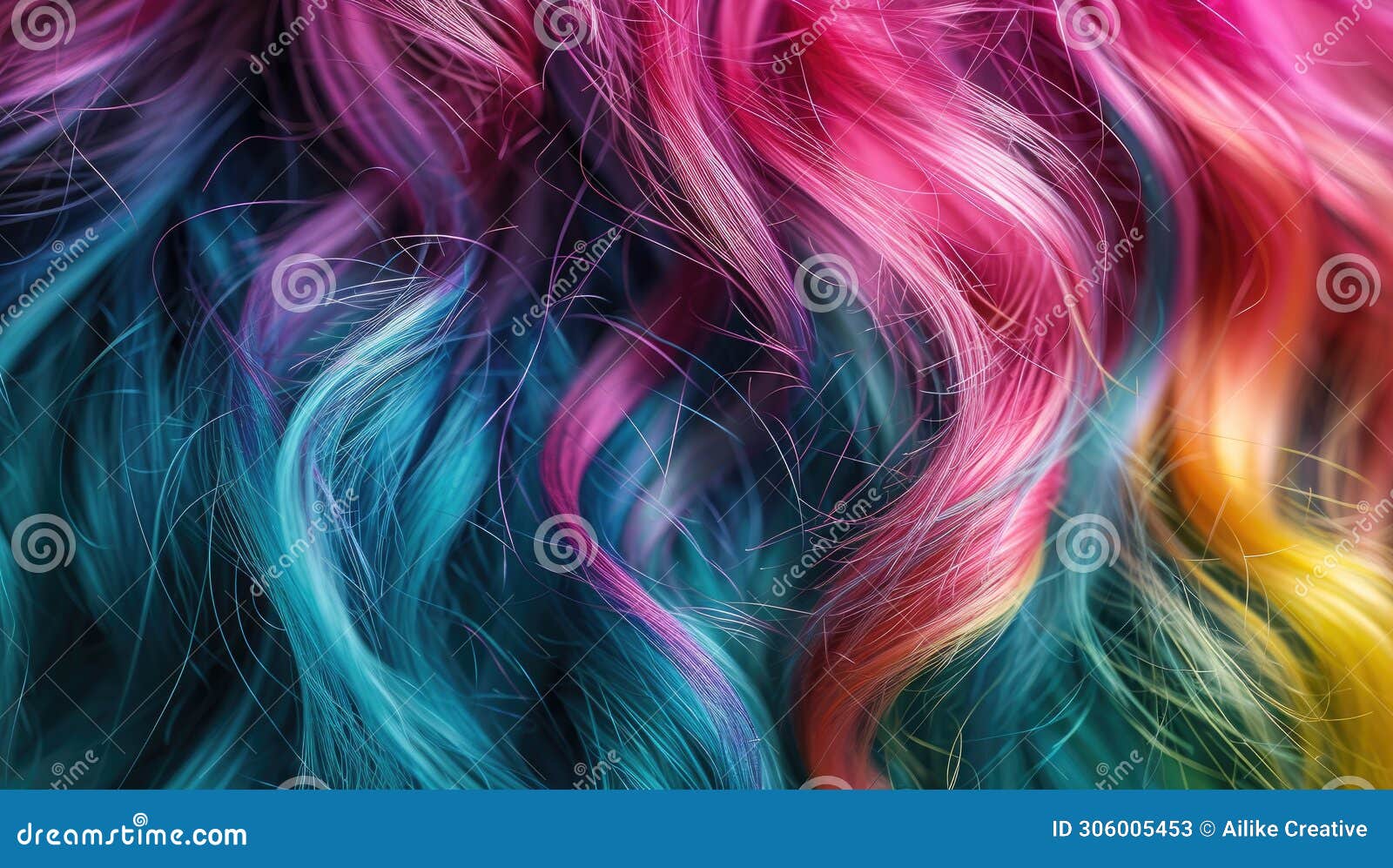 Vibrant Multicolored Hair Close Up Texture Background Stock ...
