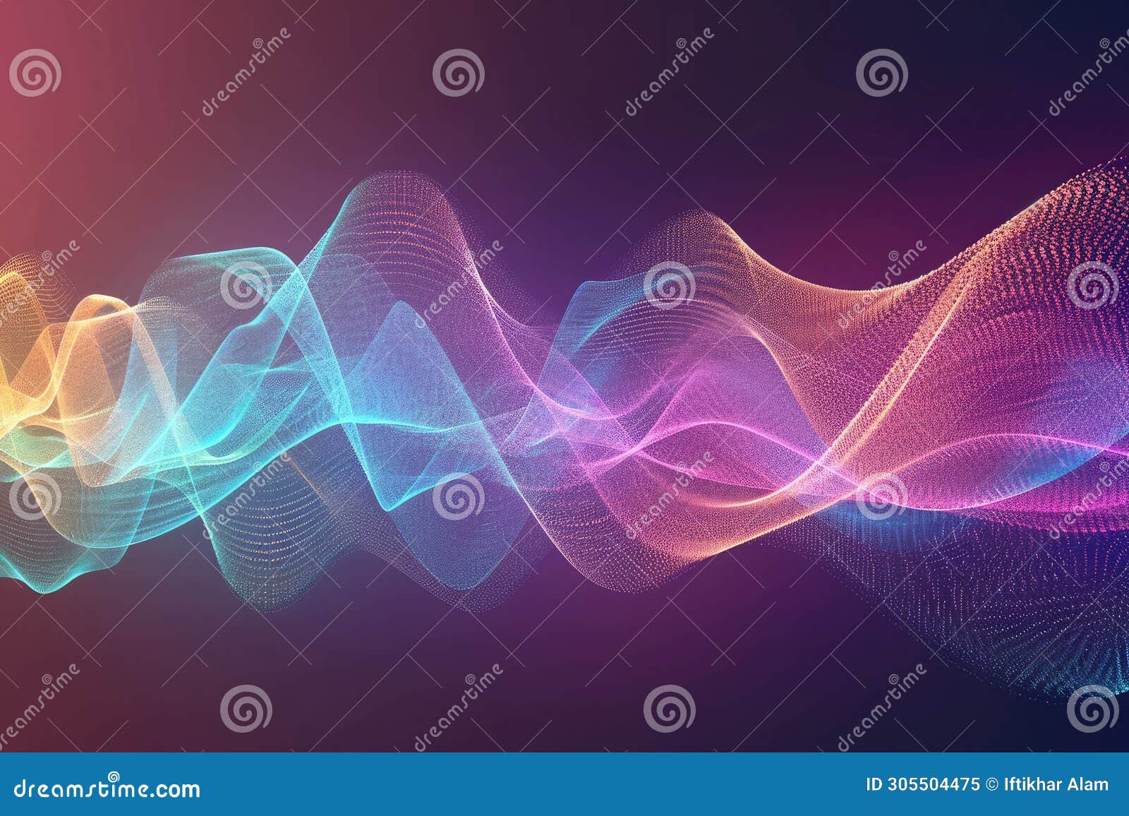 A Vibrant, Multicolored Wave of Light Against a Stark Black Background ...