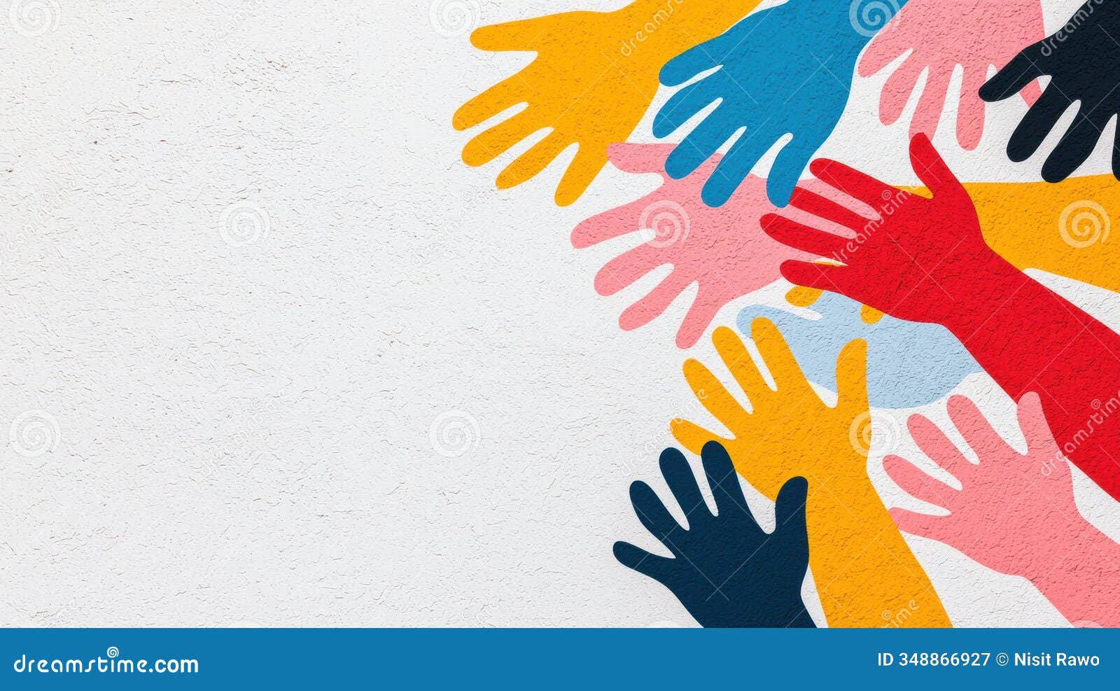 Colorful Mural Celebrating Community Inclusion through Vibrant Hands in ...