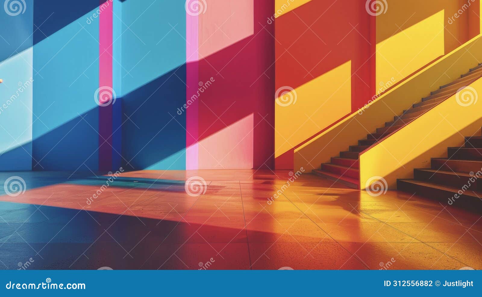 A Vibrant Mural of Vibrant Primary Colors Blending Together To Create a ...