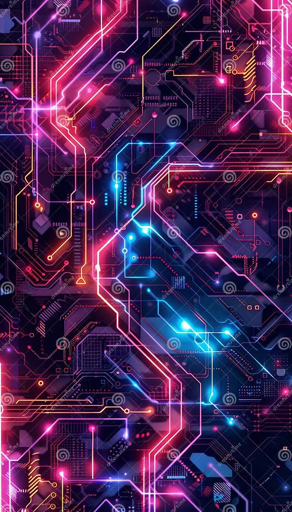 Vibrant Neon Api Interface Design Showcasing Connection Schemes and ...