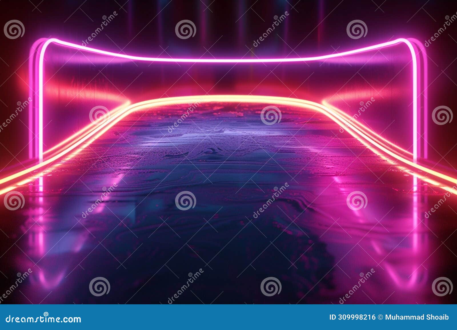 Vibrant Neon Backdrop with Space for Custom Text or Graphics Stock ...