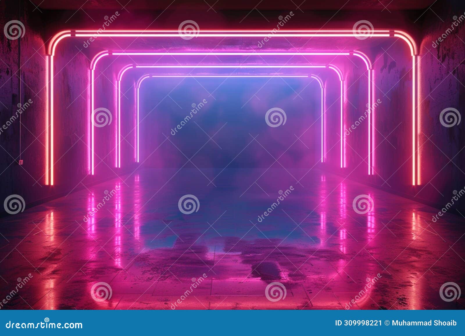 Vibrant Neon Backdrop with Space for Custom Text or Graphics Stock ...