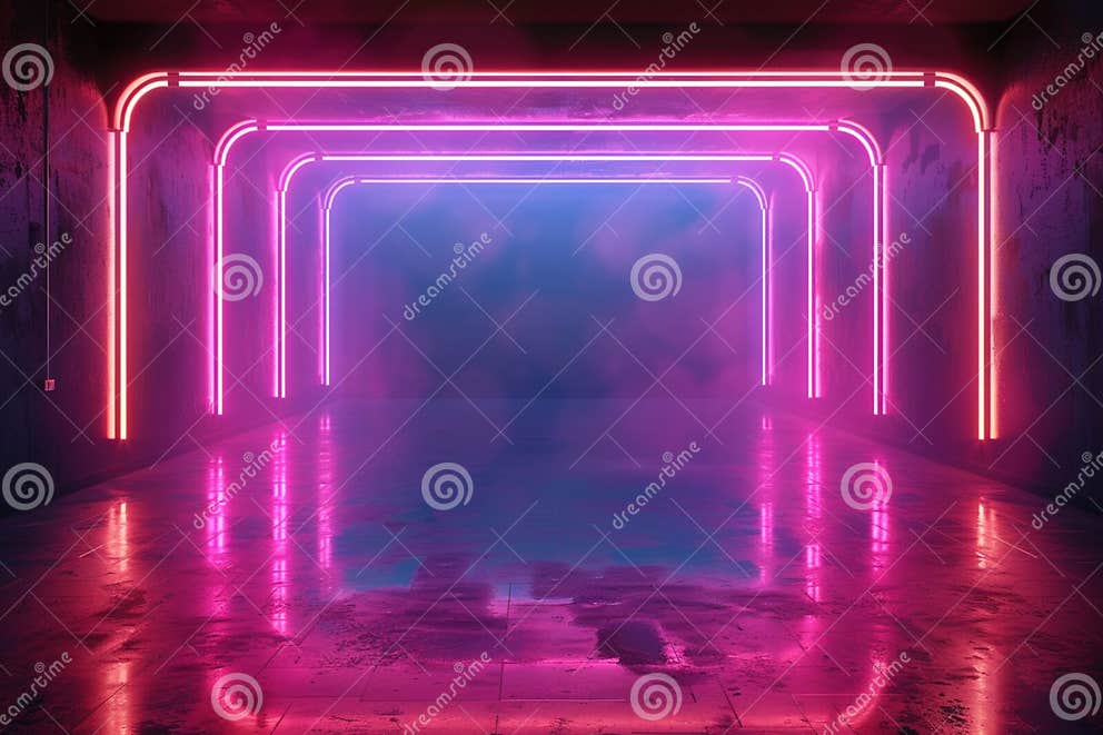 Vibrant Neon Backdrop with Space for Custom Text or Graphics Stock ...