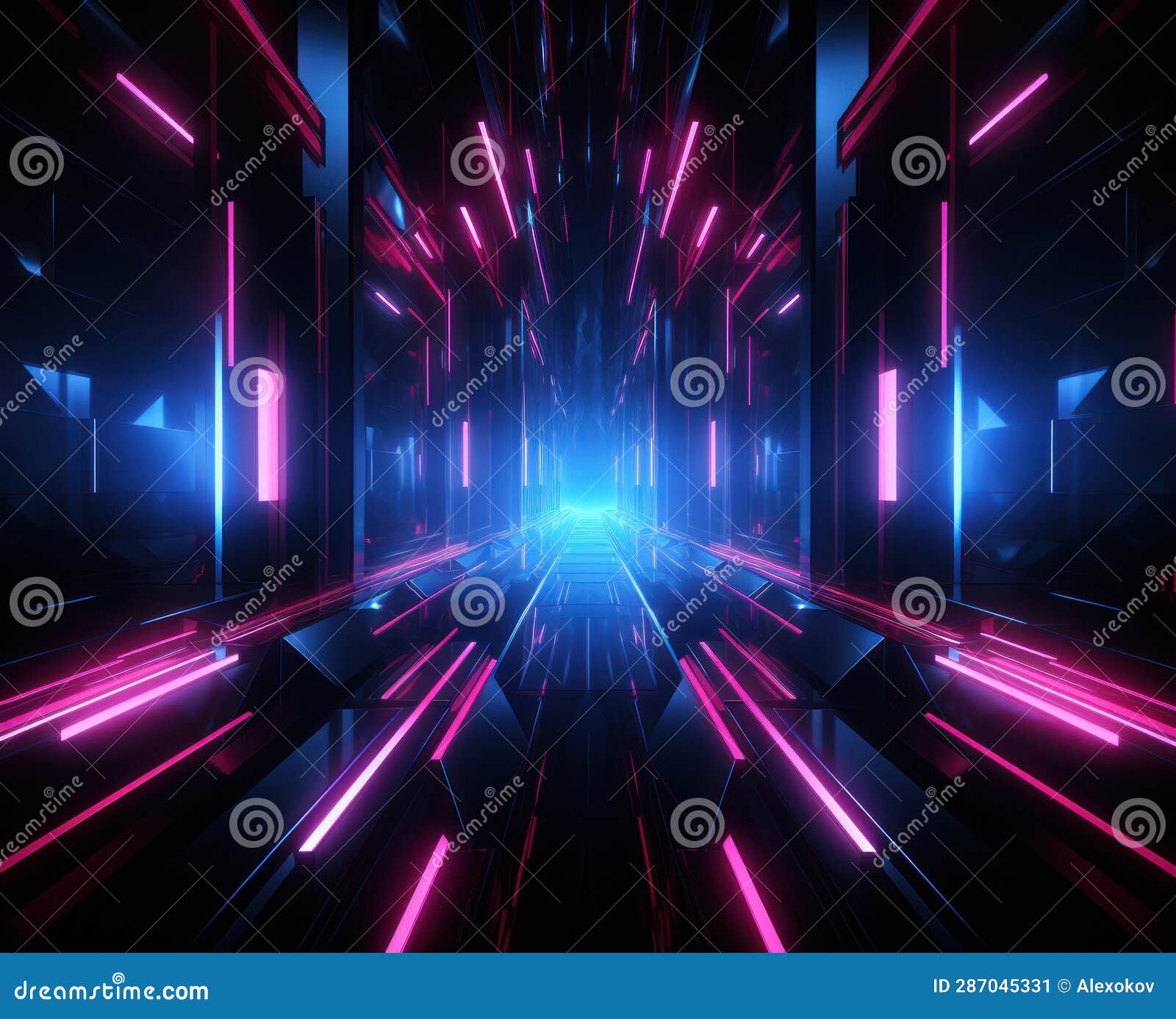 Vibrant Neon Blue and Cyber Pink 3D Mockup AI Generated Stock ...