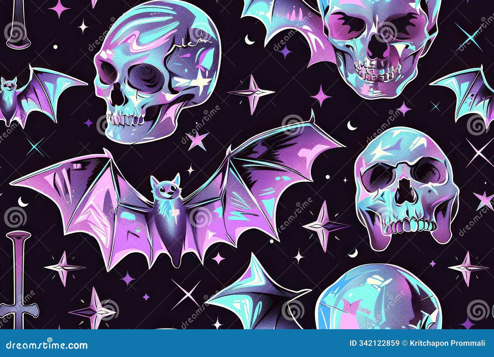 Neon Gothic Pattern stock illustration. Illustration of sharp - 342122859
