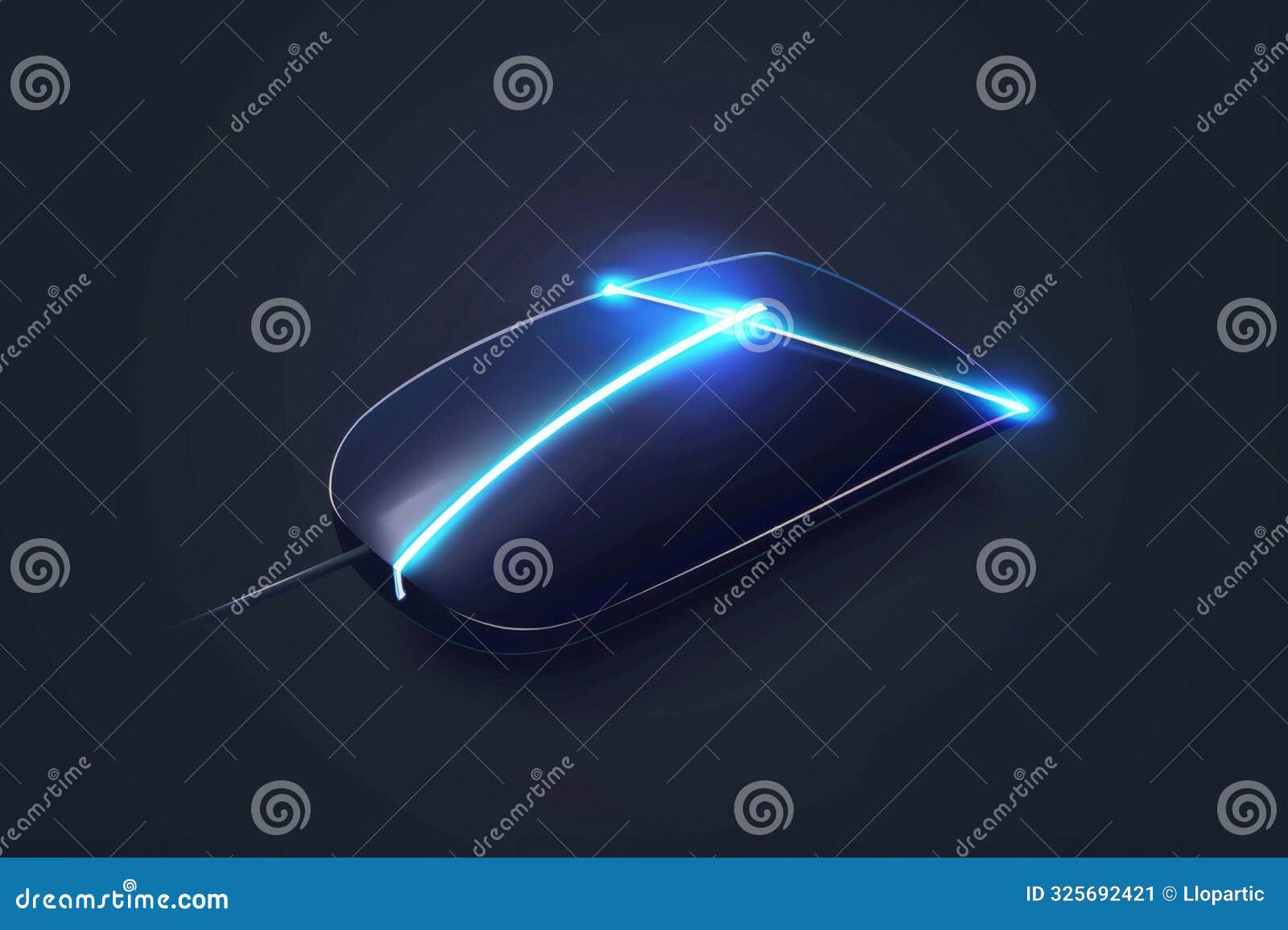 Vibrant Neon Cursor Icon Glowing with Dynamic Light Effects on a Dark Gradient Background Stock ...