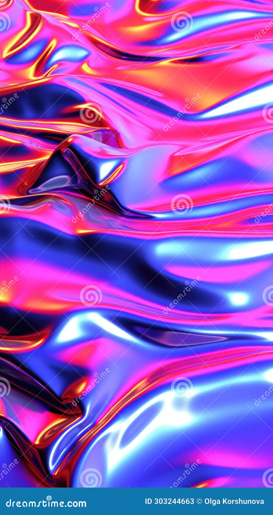 Vibrant Neon Foil Textures with Iridescent Reflections Stock Image ...