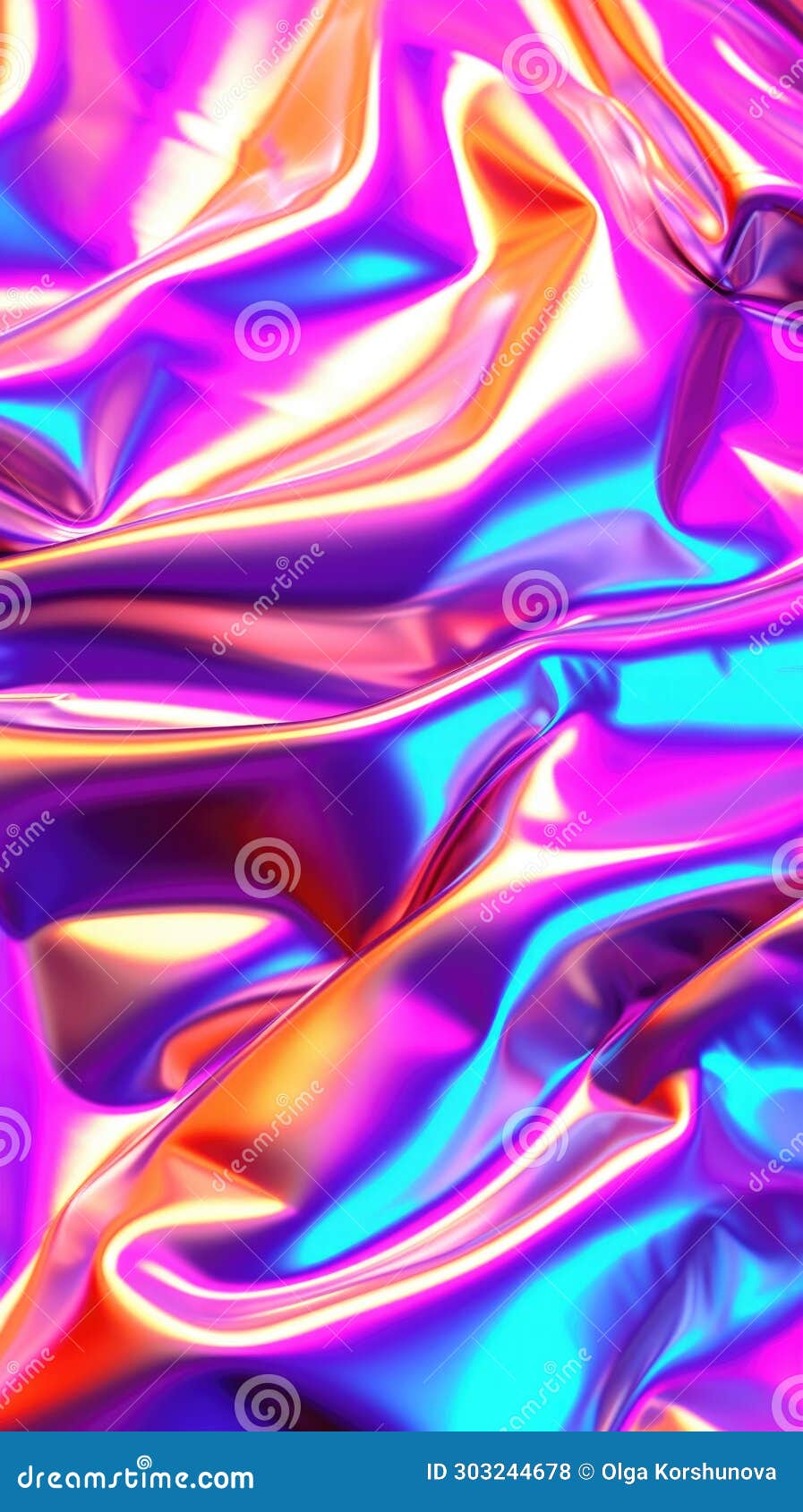 Vibrant Neon Foil Textures with Iridescent Reflections Stock Photo ...