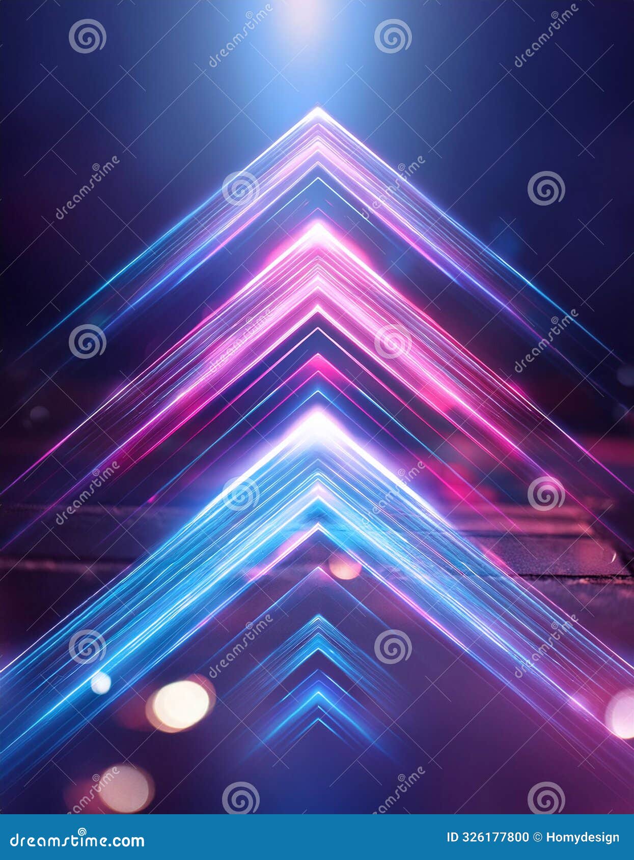 Vibrant Neon Lights Form a Triangular Prism in a Futuristic Display ...