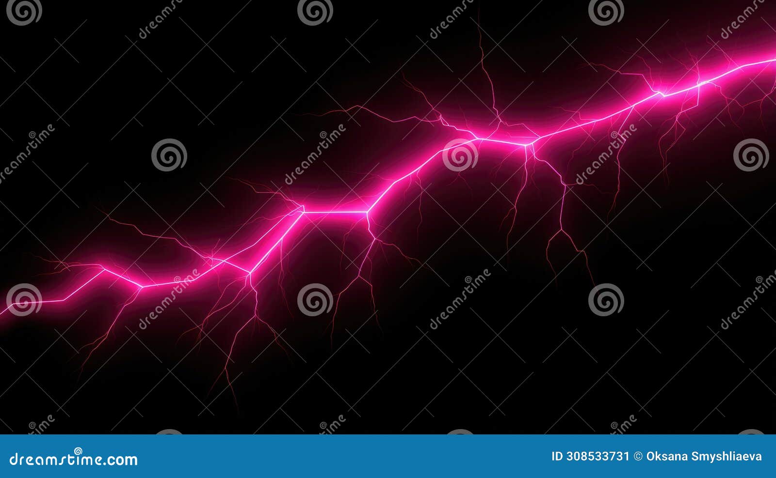 Vibrant Neon Pink Lightning Strike on Dark Backdrop Stock Image - Image ...