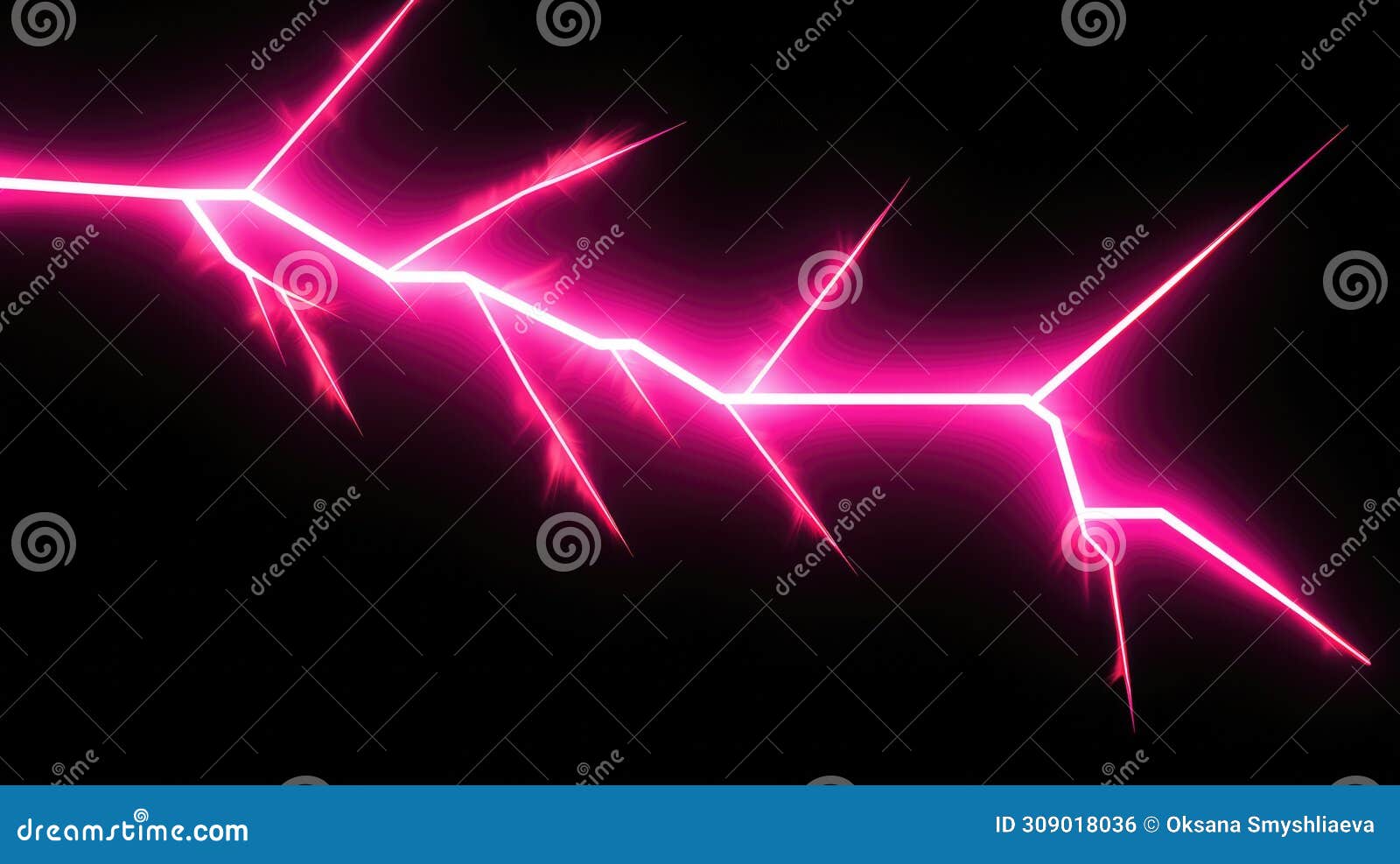 Vibrant Neon Pink Lightning Strike on Dark Backdrop Stock Photo - Image ...