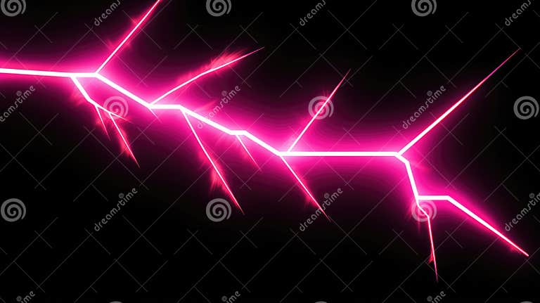 Vibrant Neon Pink Lightning Strike on Dark Backdrop Stock Photo - Image ...