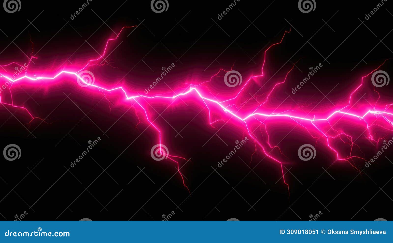 Vibrant Neon Pink Lightning Strike on Dark Backdrop Stock Image - Image ...