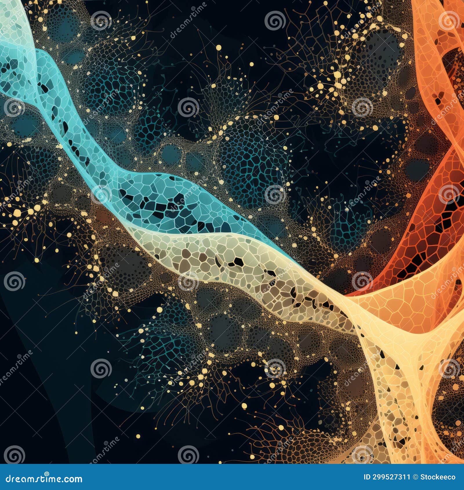 Vibrant Network a Fusion of Colors and Connections Stock Illustration ...