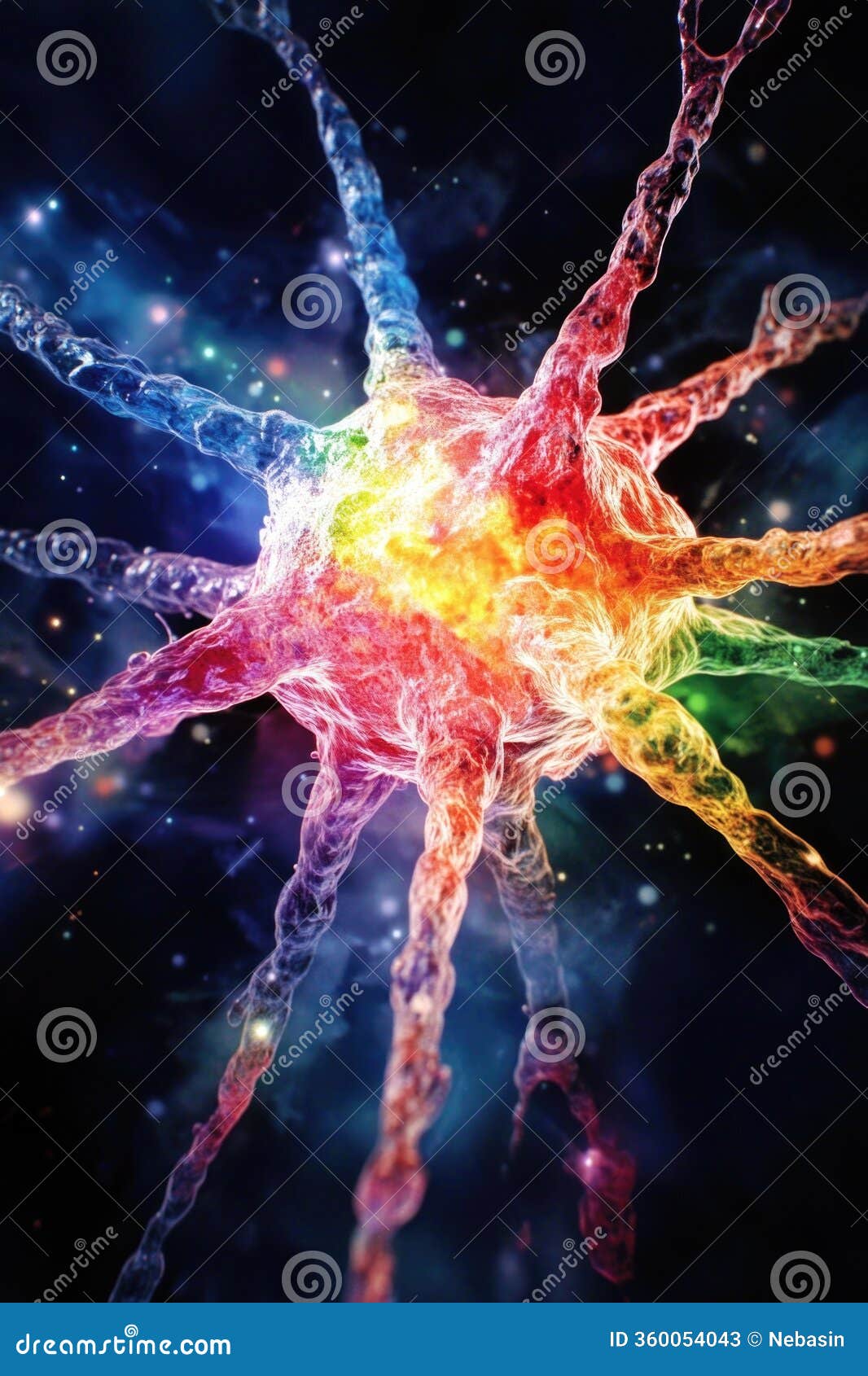 Colorful Synapses Of Neural Communication In The Human Brain. The Human ...