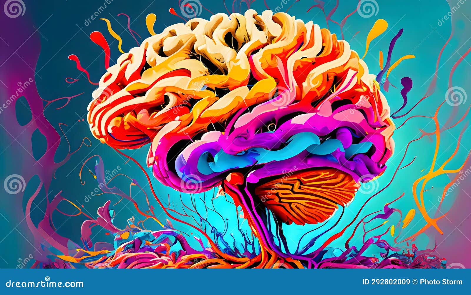 An Abstract Depiction of the Human Brain, Illustrating the Complexity ...